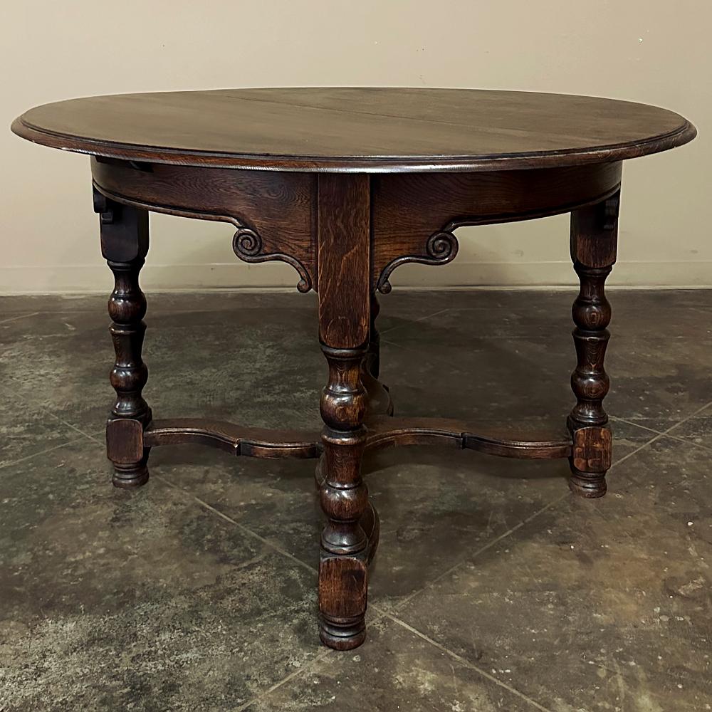 Antique Country French Round Breakfast Table For Sale at 1stDibs