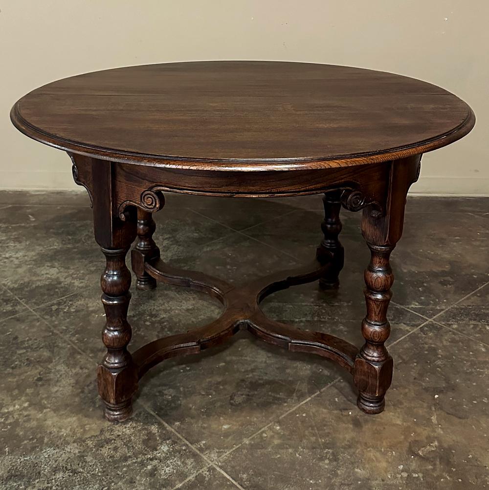 Antique Country French Round Breakfast Table For Sale at 1stDibs