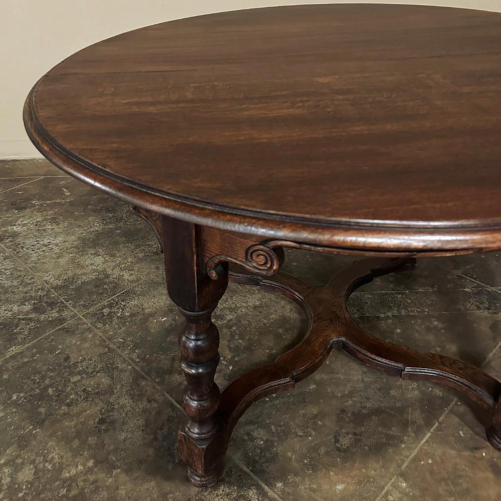 Antique Country French Round Breakfast Table For Sale at 1stDibs