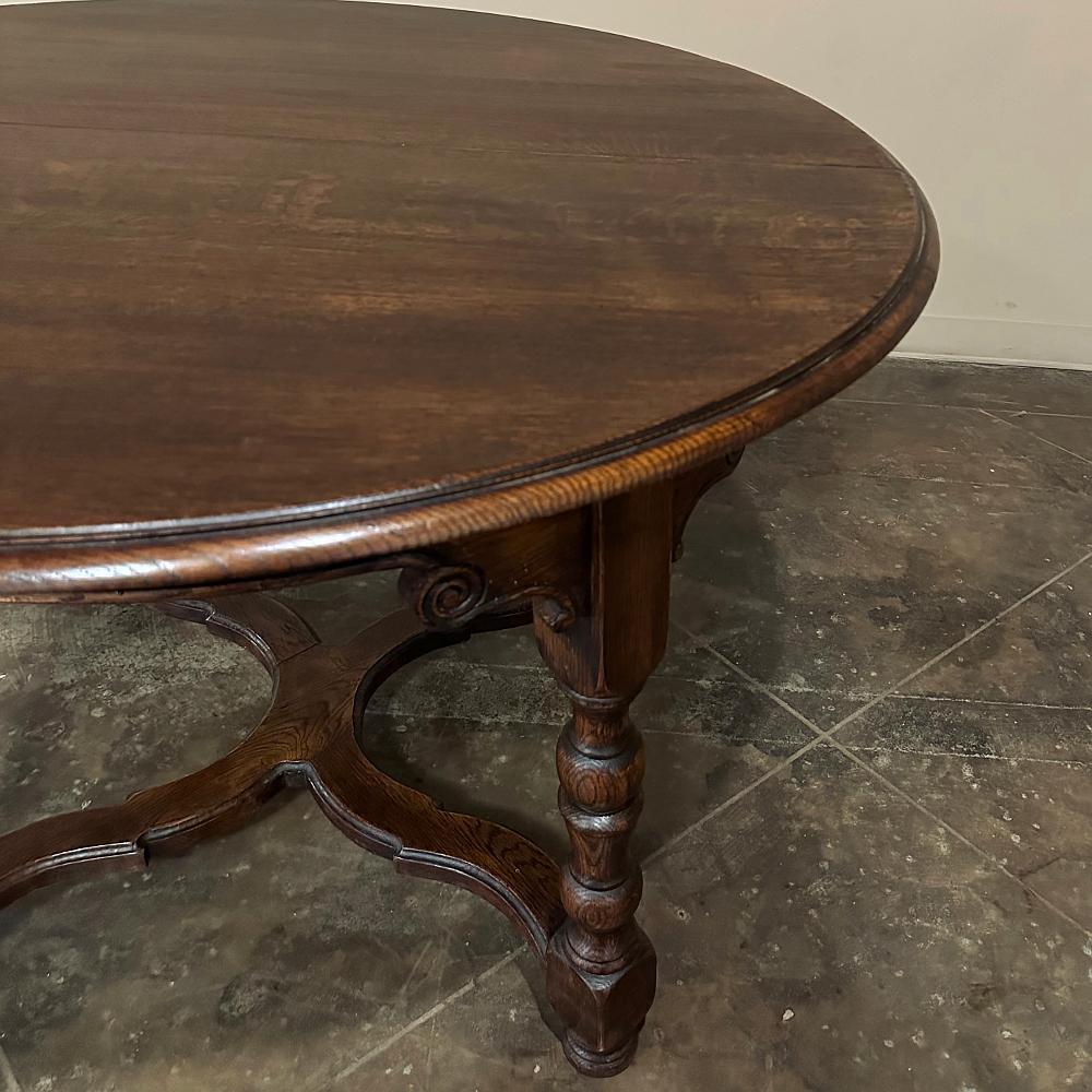 Antique Country French Round Breakfast Table For Sale at 1stDibs