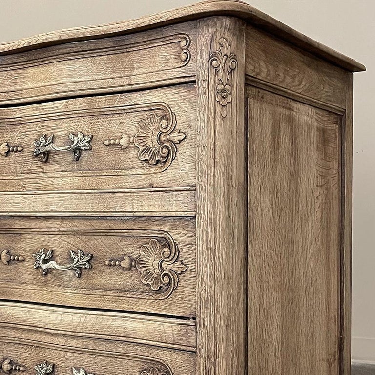 Antique Country French Stripped Oak Commode with Cabinet For Sale at ...