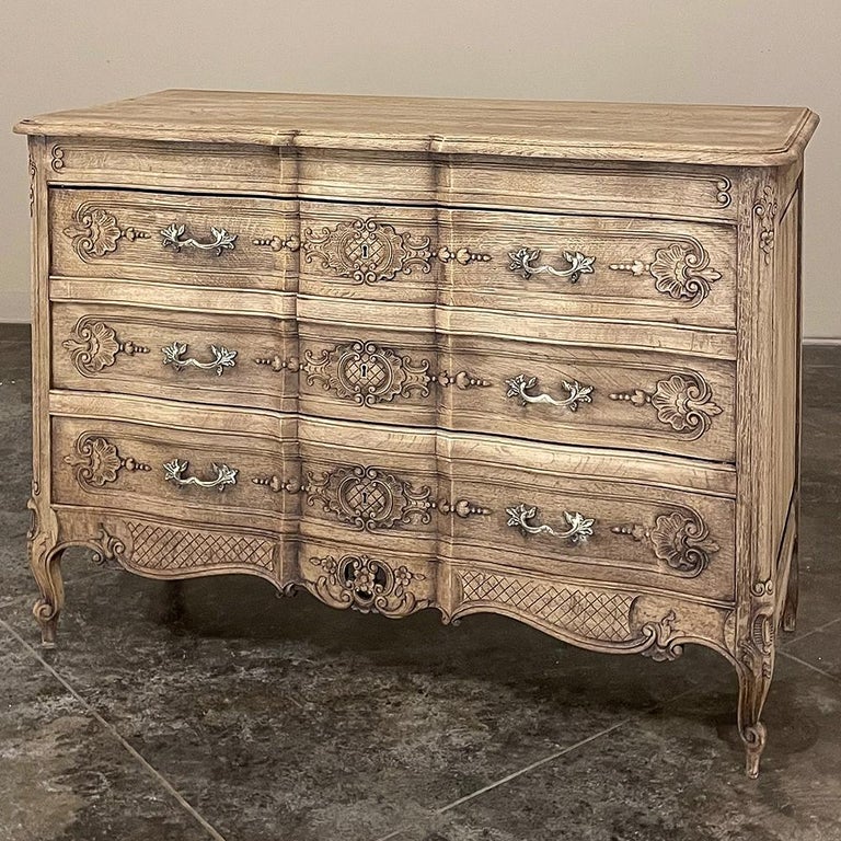 Antique Country French Stripped Oak Commode with Cabinet For Sale at ...