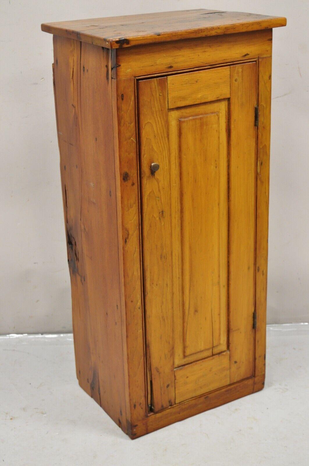 Antique Country Primitive Colonial Pine Wood Kitchen Cupboard 1 Door ...