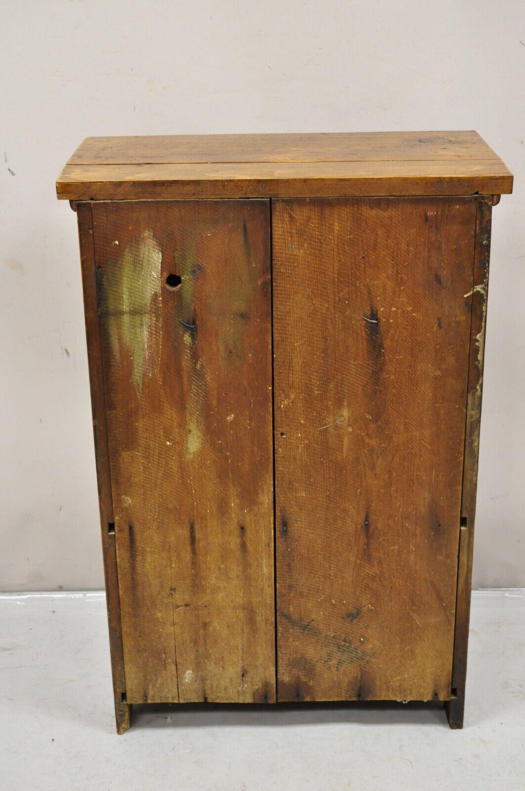 Antique Country Primitive Colonial Pine Wood Kitchen Cupboard Work ...