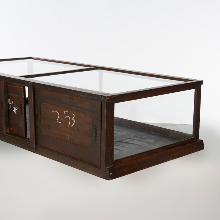 Antique Country Store Oak and Glass Flat Top Sun Mfg. Counter Display ...