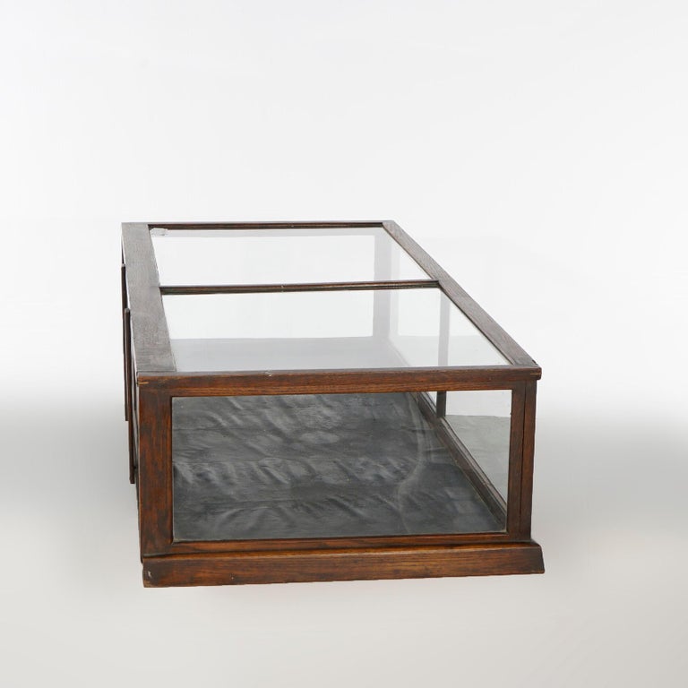 Antique Country Store Oak and Glass Flat Top Sun Mfg. Counter Display ...