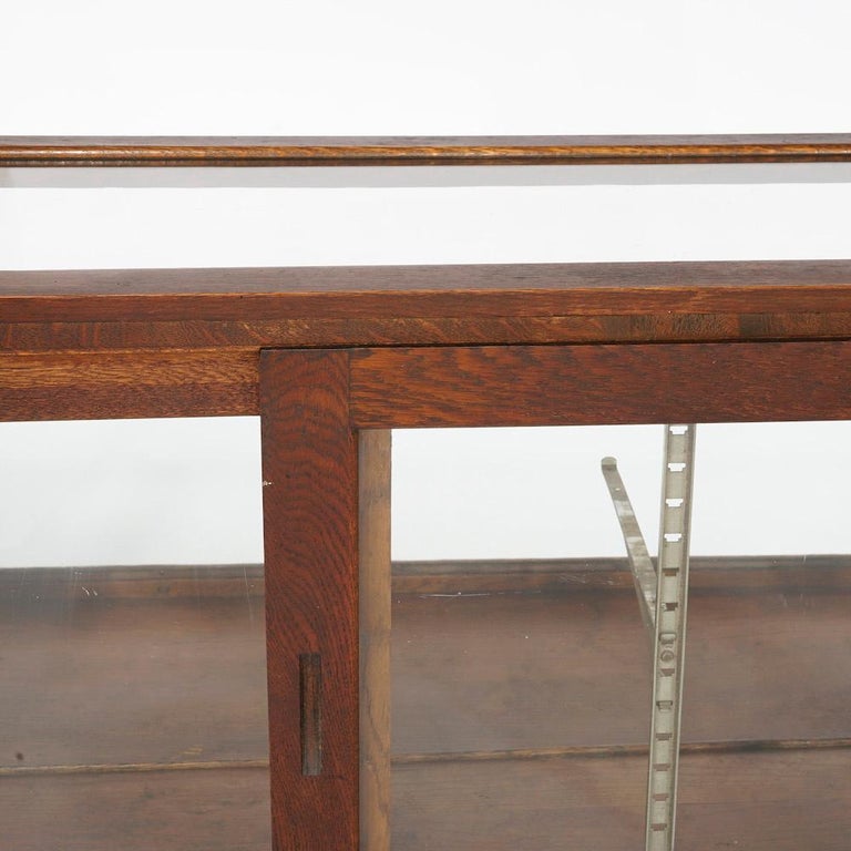 Antique Country Store Oak Table Top Slant-Front Display Case by Sun ...