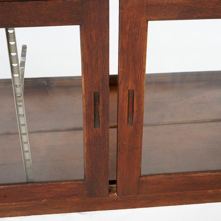 Antique Country Store Oak Table Top Slant-Front Display Case by Sun ...