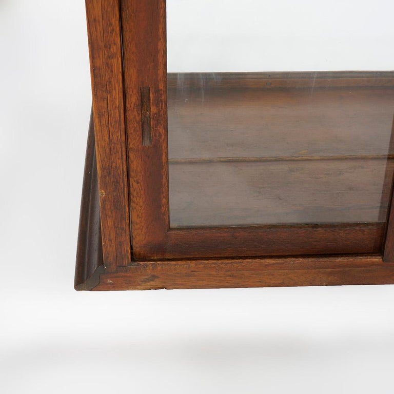 Antique Country Store Oak Table Top Slant-Front Display Case by Sun ...