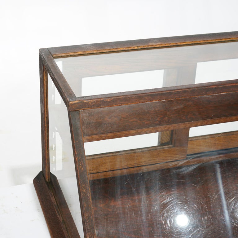 Antique Country Store Table Top Oak Slant Front Display Showcase, circa ...