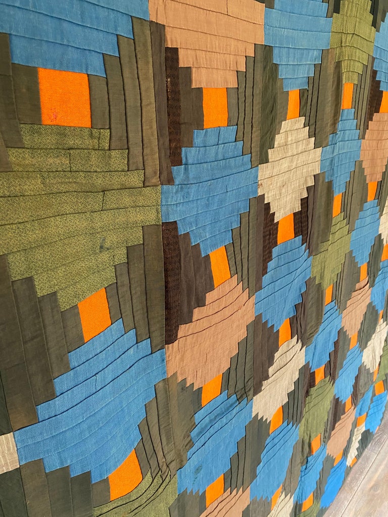 Antique Courthouse Steps Quilt For Sale at 1stDibs
