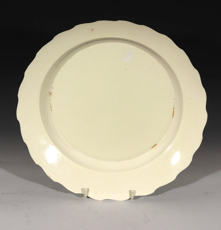 Antique Creamware Feather-Edge Circular Dishes-A Pair For Sale at 1stDibs