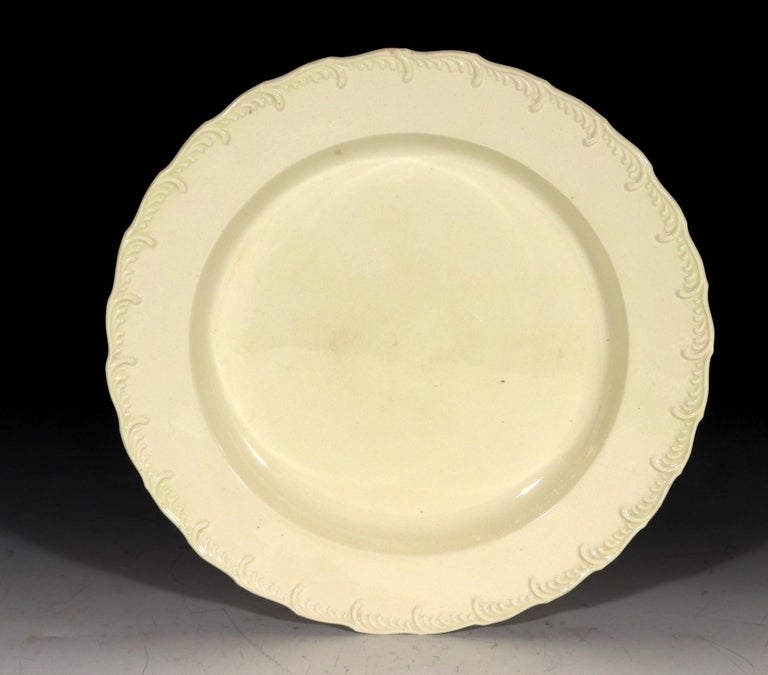 Antique Creamware Feather-Edge Circular Dishes-A Pair For Sale at 1stDibs
