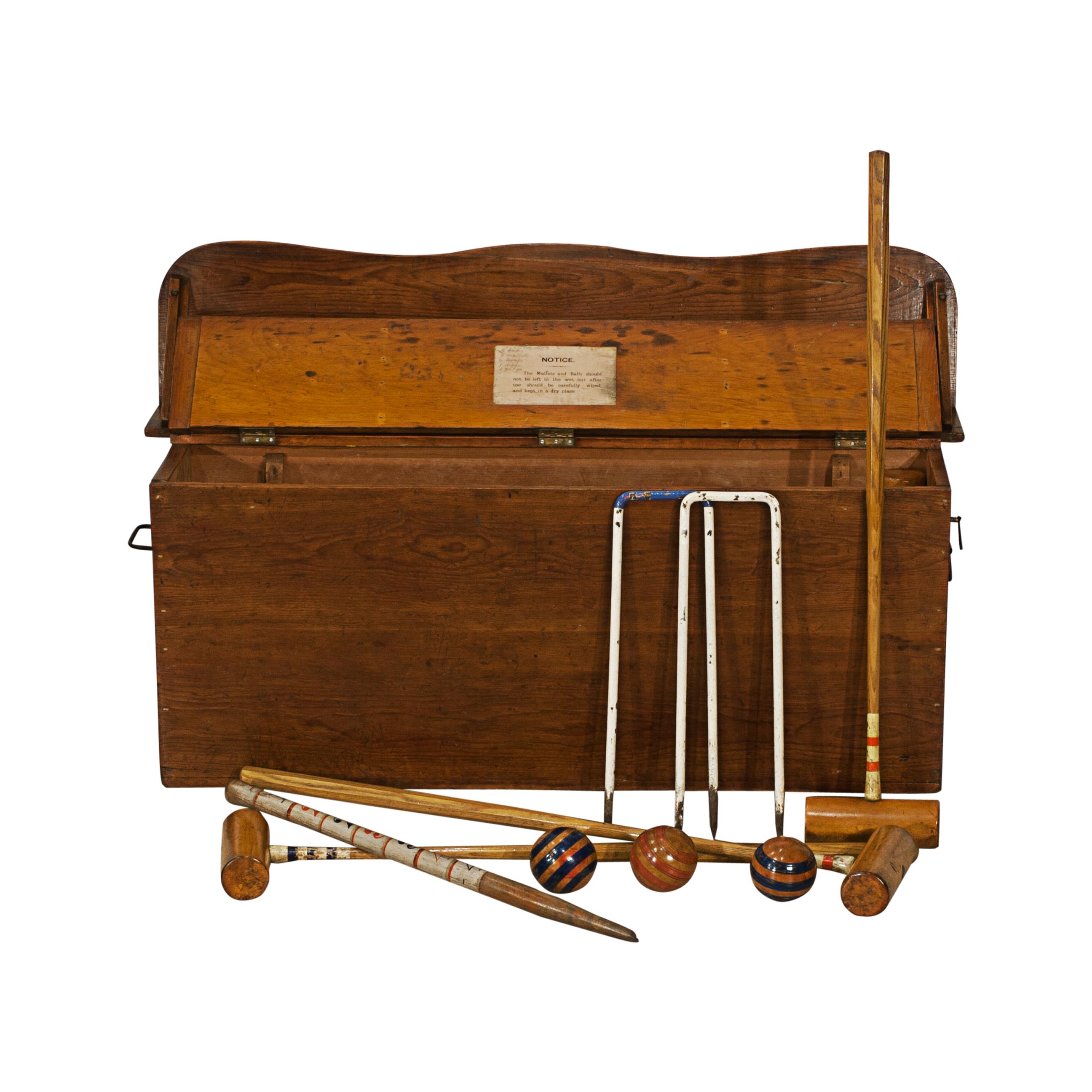 Antique Croquet Set With Bench For Sale at 1stDibs