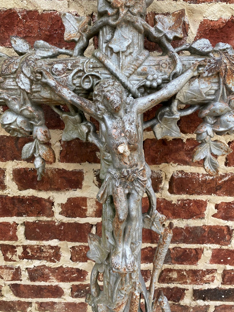 Antique Crucifix Cross Cast Iron Garden Architectural Chapel Church ...