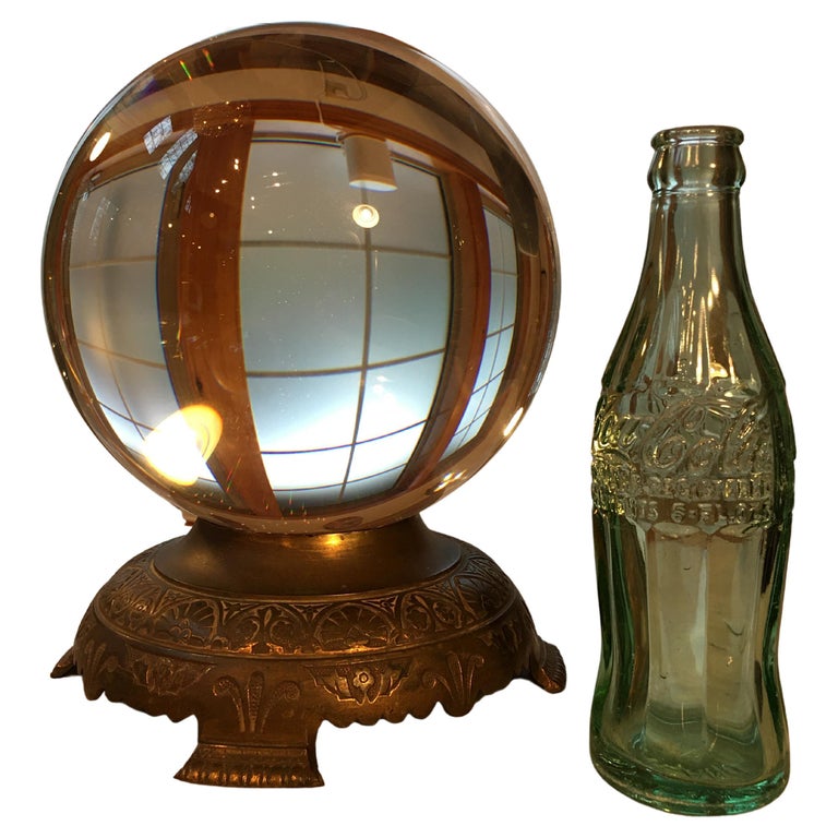 Antique, Crystal Ball w/Ornate Copper Finely Cast Stand! For Sale at ...