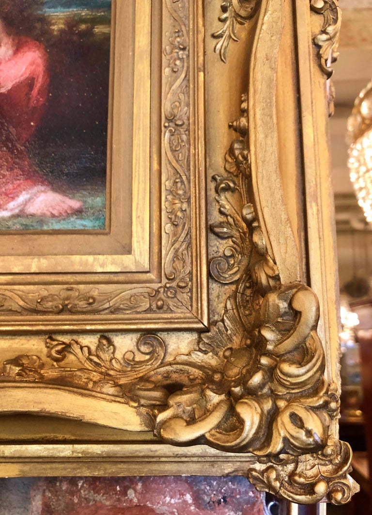 Antique "Cupid" Oil Painting on Canvas in Original Frame, circa 1880 at ...