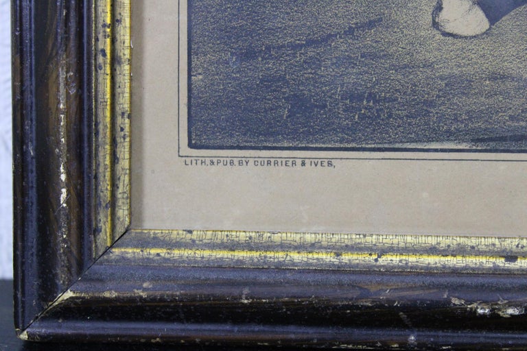 Antique Currier and Ives Lithograph Print "The Favorite Horse ...