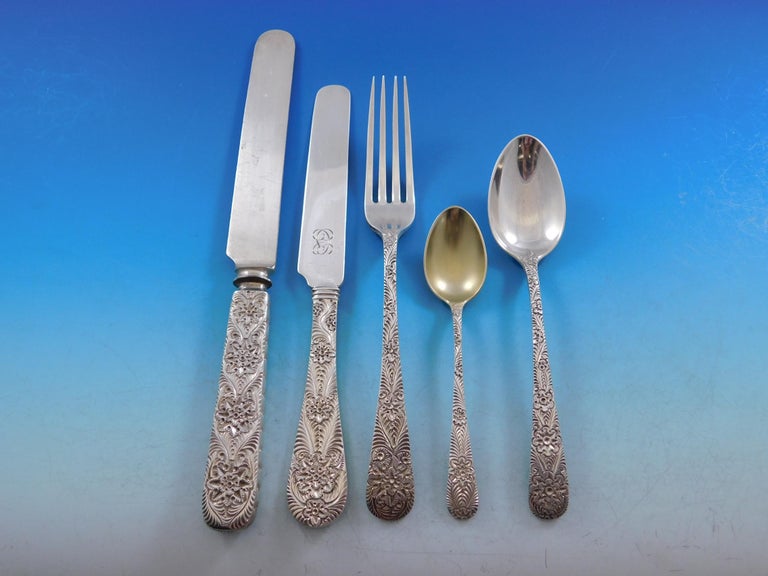 Antique Custom Engraved by Tiffany Sterling Silver Flatware Set Service ...