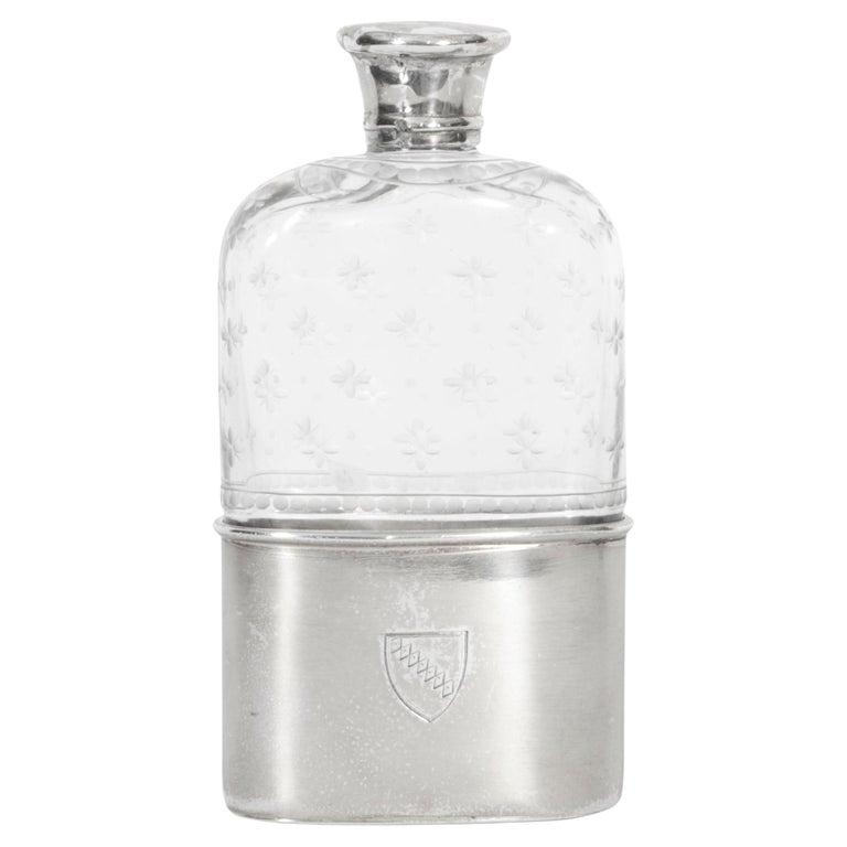 Antique Cut Crystal and Sterling Silver Hip Flask 1867 19th C For Sale ...