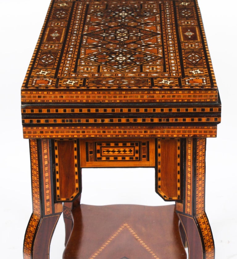 Antique Damascus Syrian Inlaid Card, Chess, Backgammon, Games table ...
