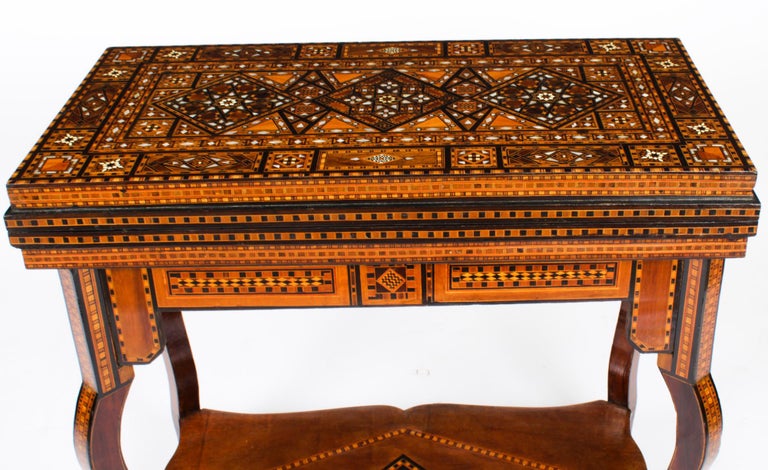 Antique Damascus Syrian Inlaid Card, Chess, Backgammon, Games table ...