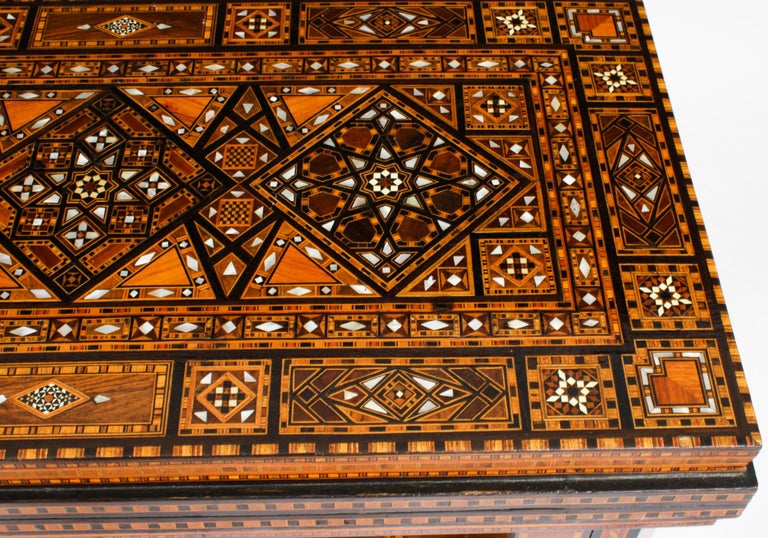 Antique Damascus Syrian Inlaid Card, Chess, Backgammon, Games table ...