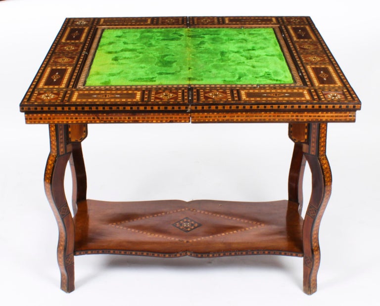 Antique Damascus Syrian Inlaid Card, Chess, Backgammon, Games table ...