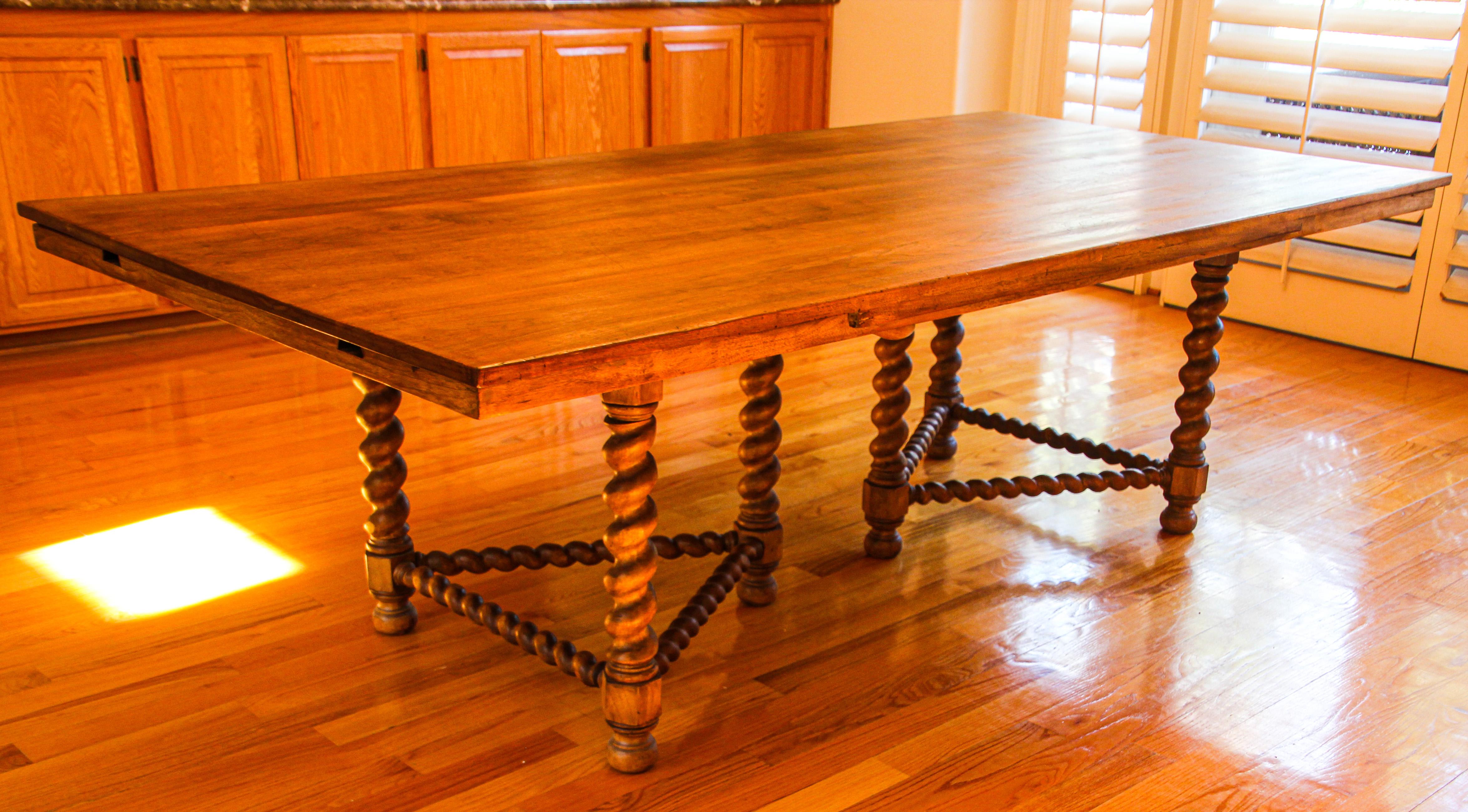 Antique Danish Dining Table with Turned Legs 19th Century at 1stDibs