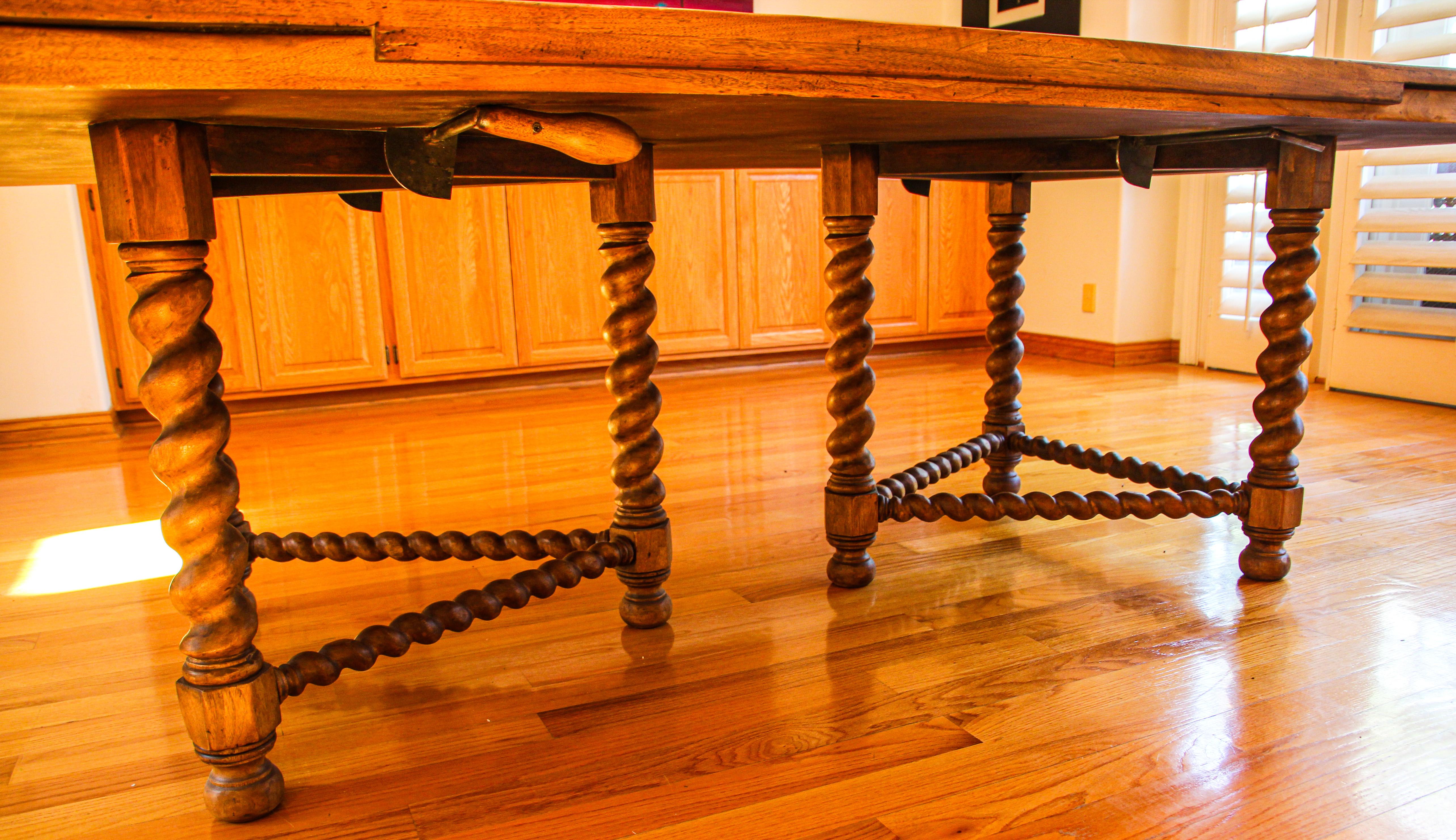 Antique Danish Dining Table with Turned Legs 19th Century at 1stDibs