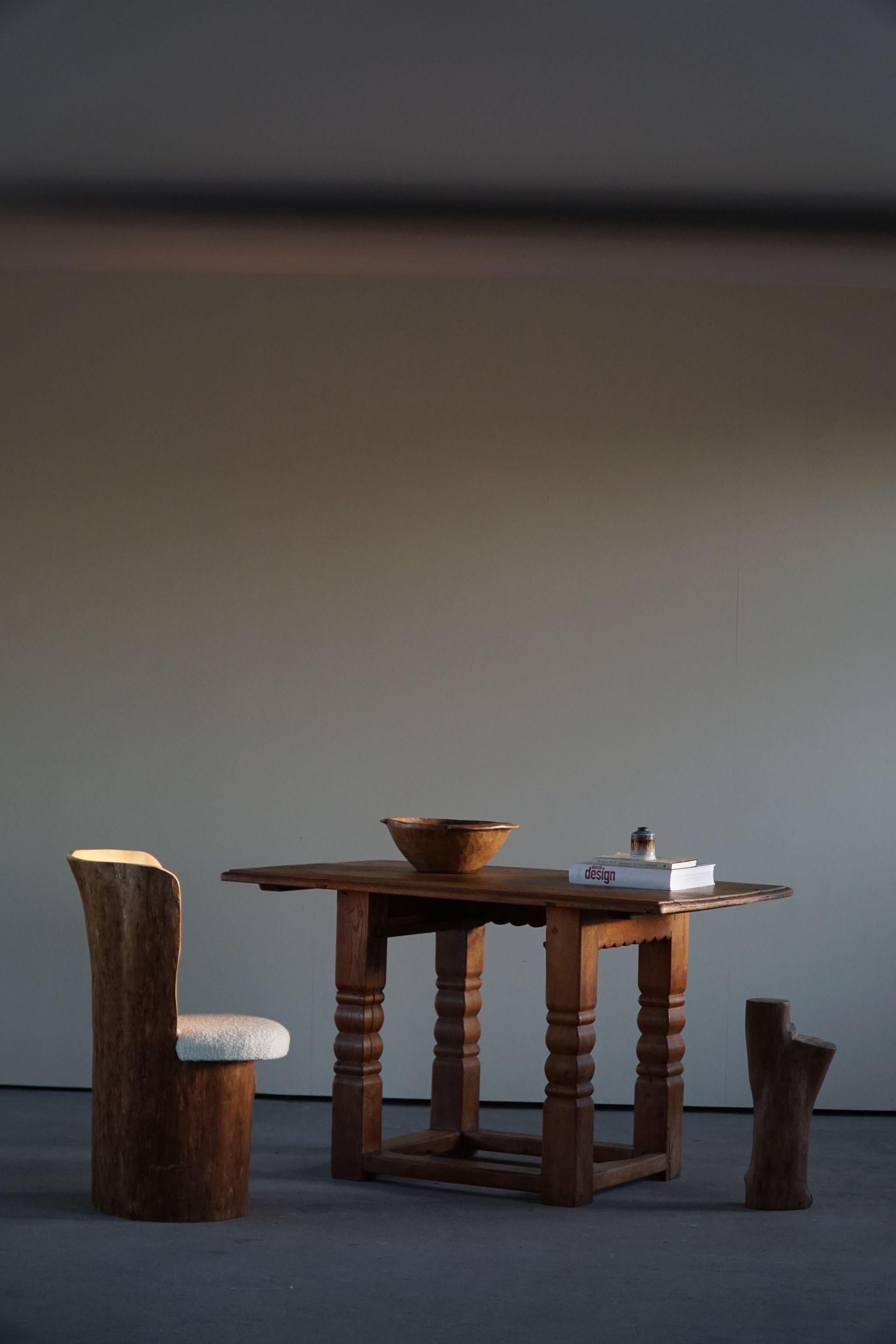 Antique Danish Rectangular Brutalist Desk in Solid Oak, Made in Early ...