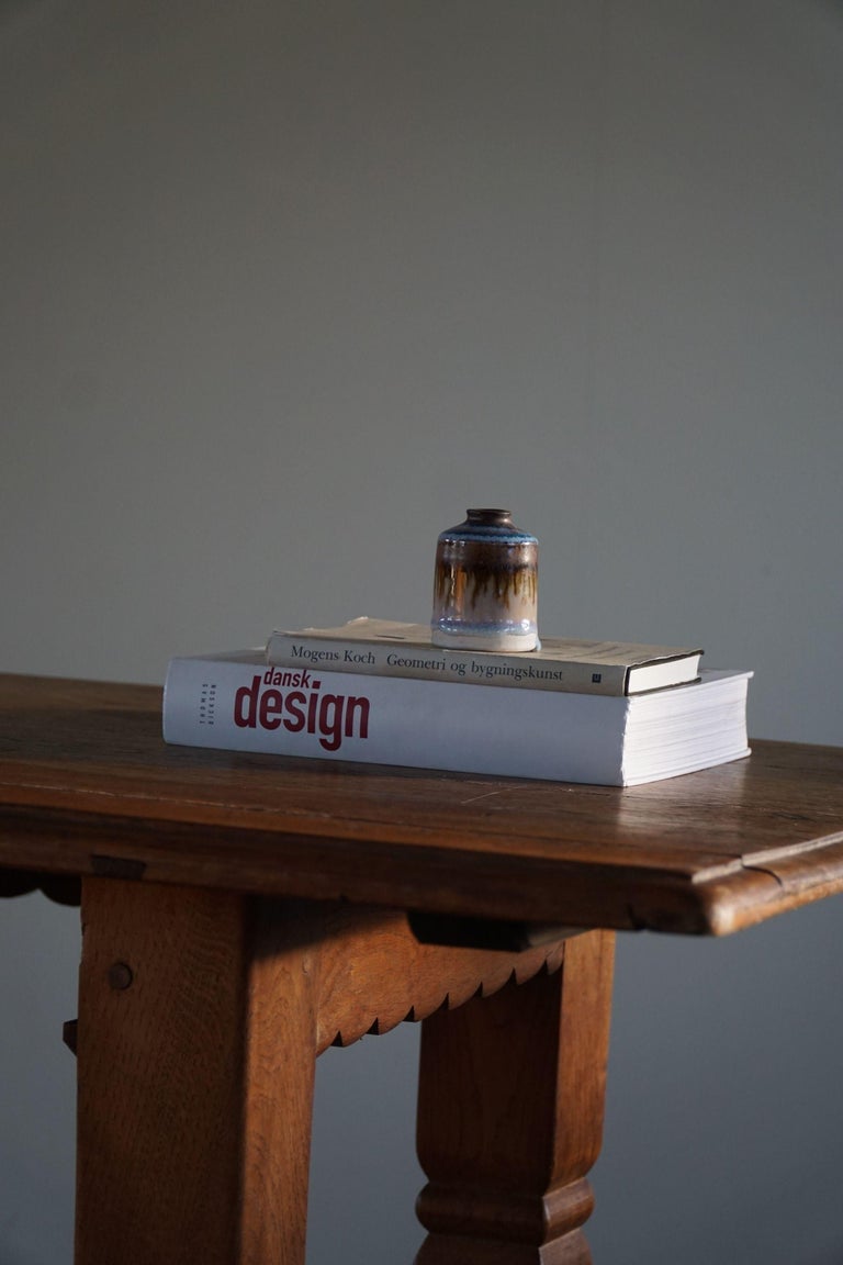 Antique Danish Rectangular Brutalist Desk in Solid Oak, Made in Early ...