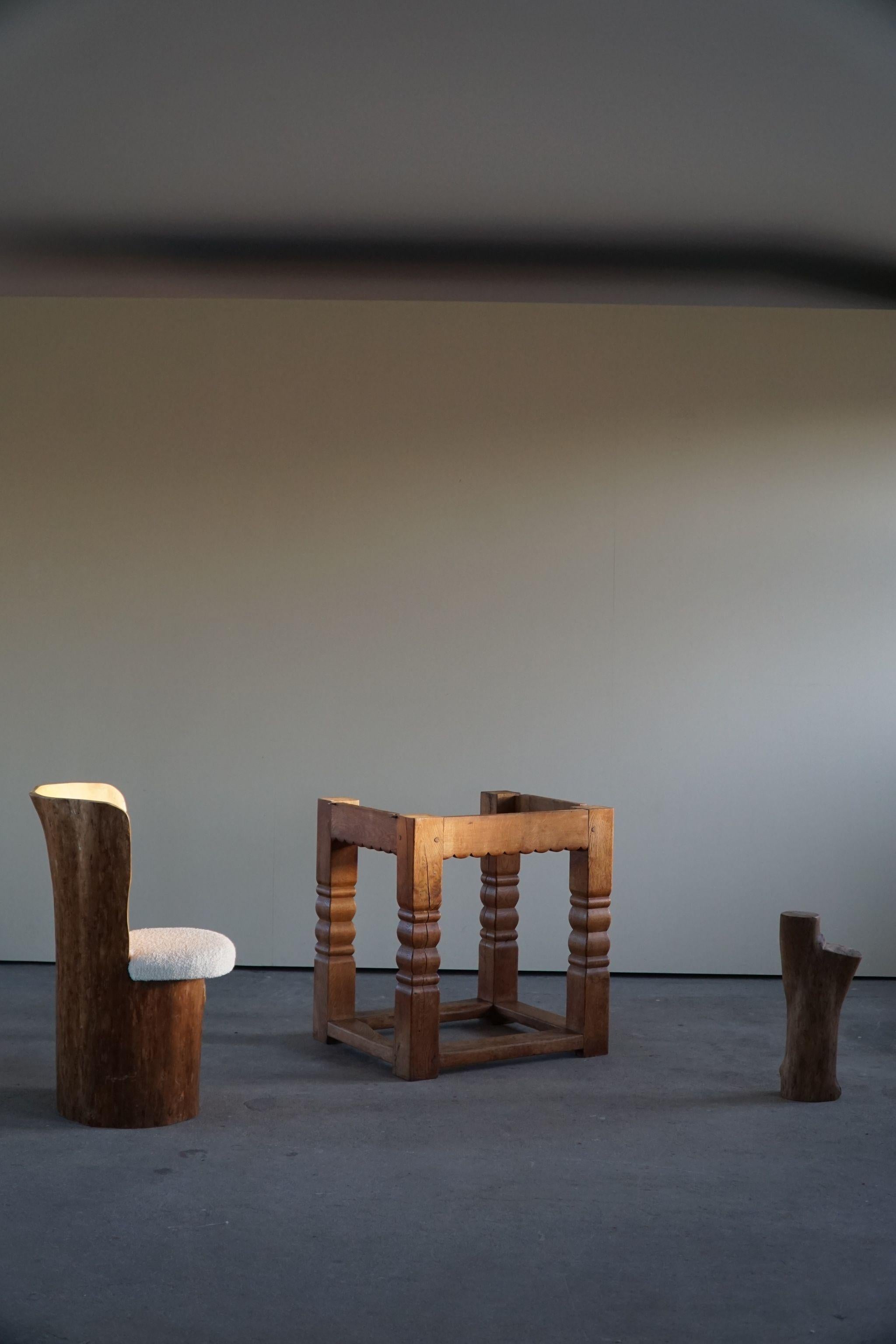 Antique Danish Rectangular Brutalist Desk in Solid Oak, Made in Early ...