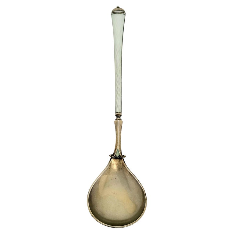 Antique David Andersen Norway Sterling Silver Enamel Spoon at 1stDibs