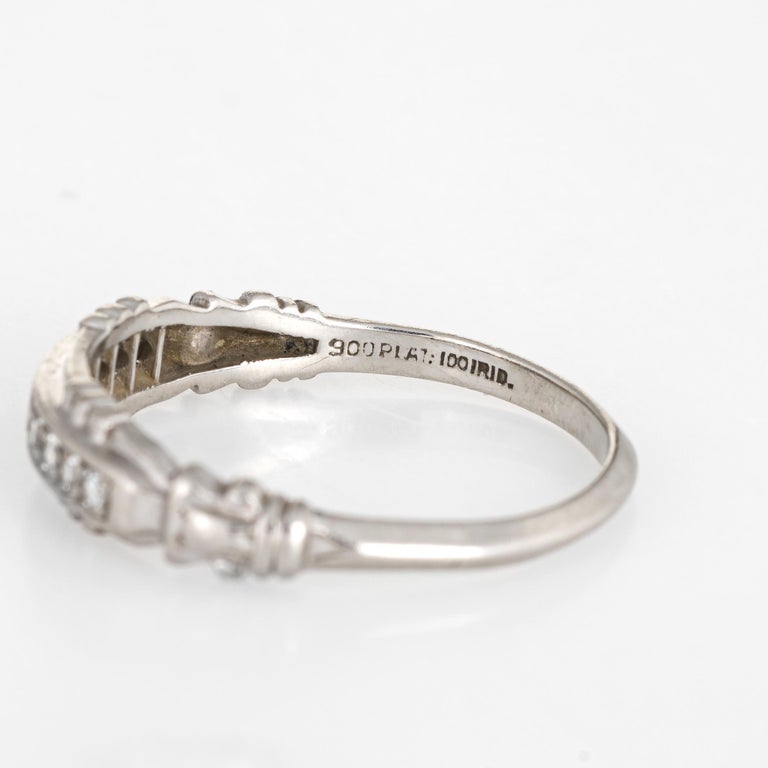 Antique Deco Diamond Band Platinum Vintage Wedding Ring Stacking ...