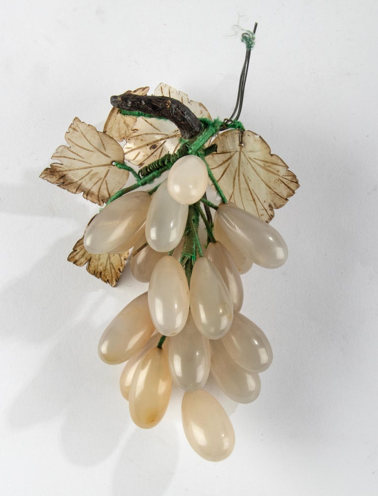 Antique Decorative Bunch of Grapes made of Quartz Stone For Sale at 1stDibs