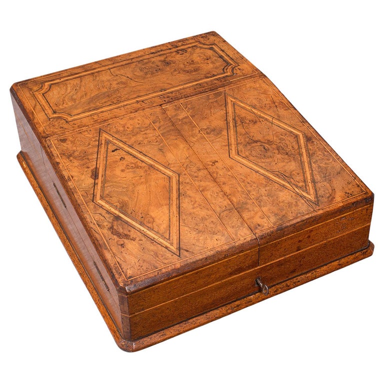 Antique Decorative Canteen, English, Burr Walnut, Cutlery Box ...