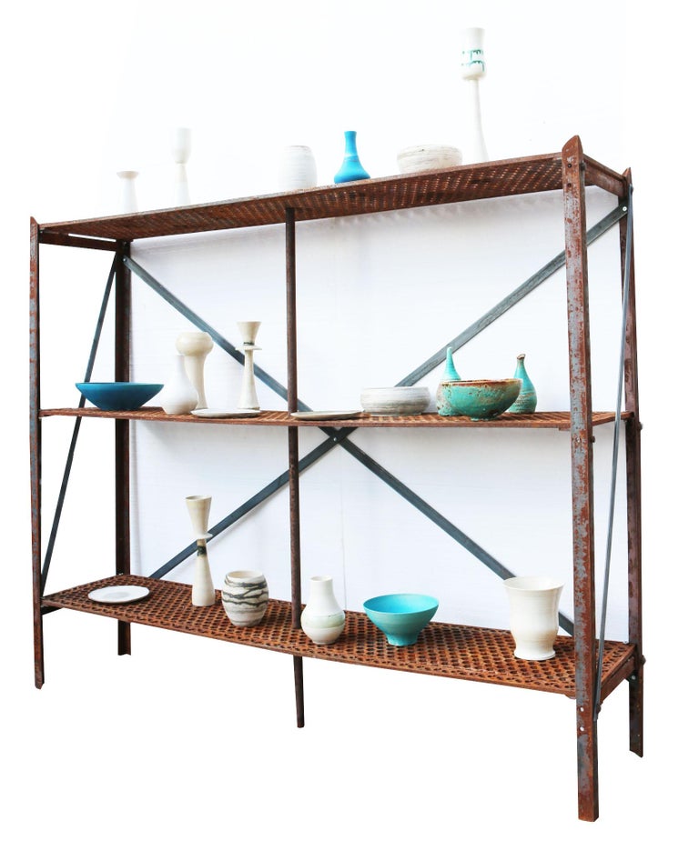 Antique Decorative Cast Iron Shelving Cabinets For Sale at 1stDibs