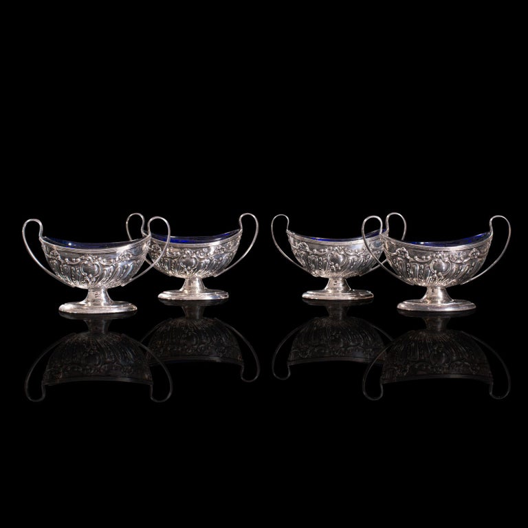 Antique Decorative Condiment Set, English, Silver, Hallmarked ...
