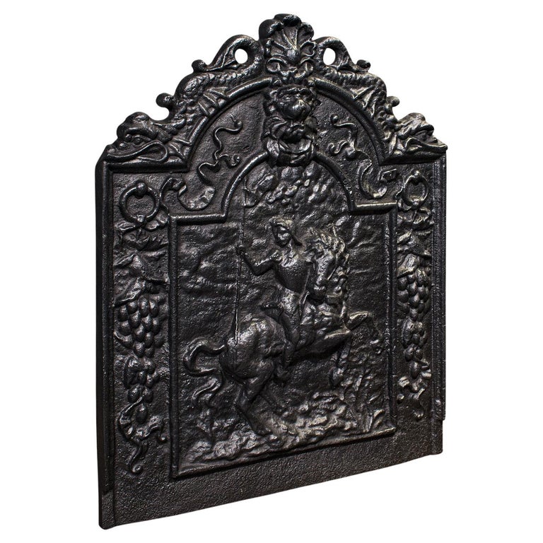 Antique Decorative Fire Back, English, Cast Iron, Fireplace Backrest ...