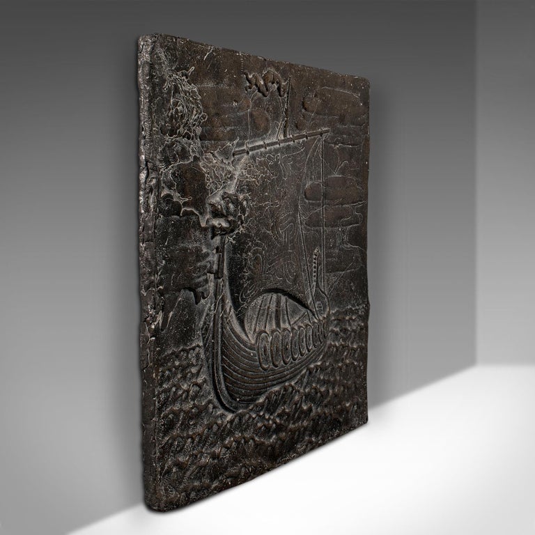 Antique Decorative Lead Plaque, Scandinavian, Viking, Arts and Crafts ...