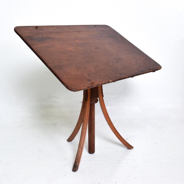 Antique Decorative Oak Drafting Table Adjustable Artist For Sale at 1stDibs