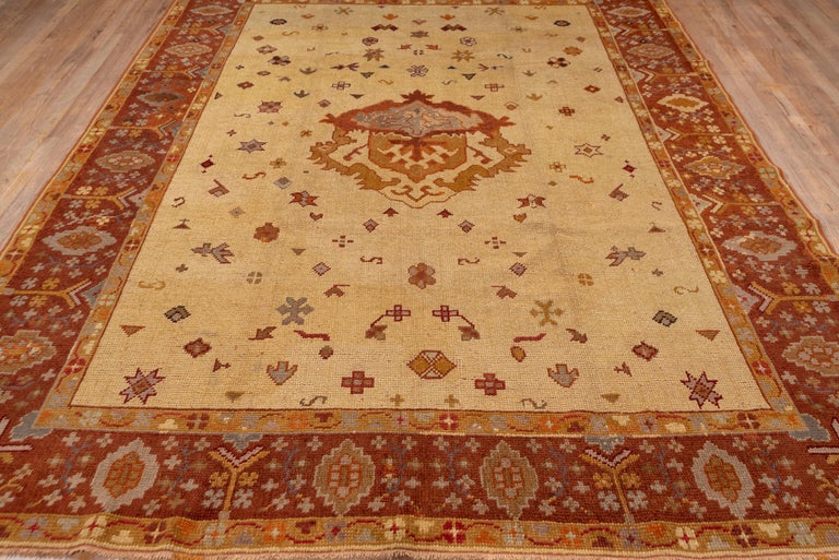 Antique Decorative Oushak Carpet, circa 1910s For Sale at 1stDibs