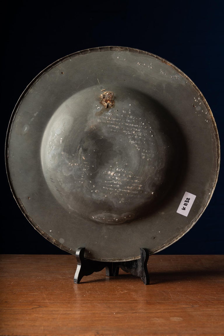 Antique Decorative Pewter Plate with Leaves and Acorns For Sale at ...