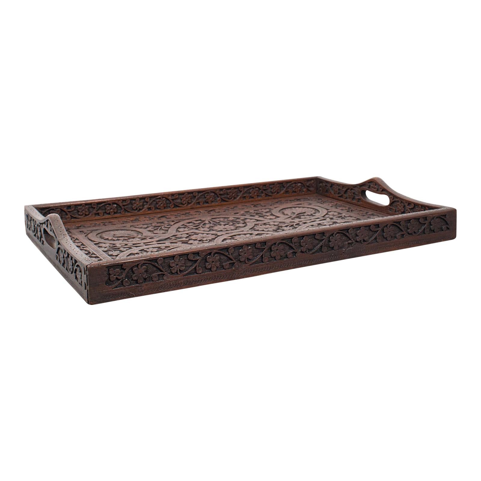 Antique Victorian Oak Tea Tray at 1stDibs