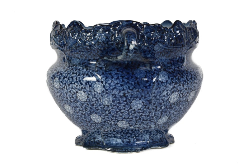 FINAL SALE Antique Delft Blue Large Flowerpot / Jardinière with Dutch ...