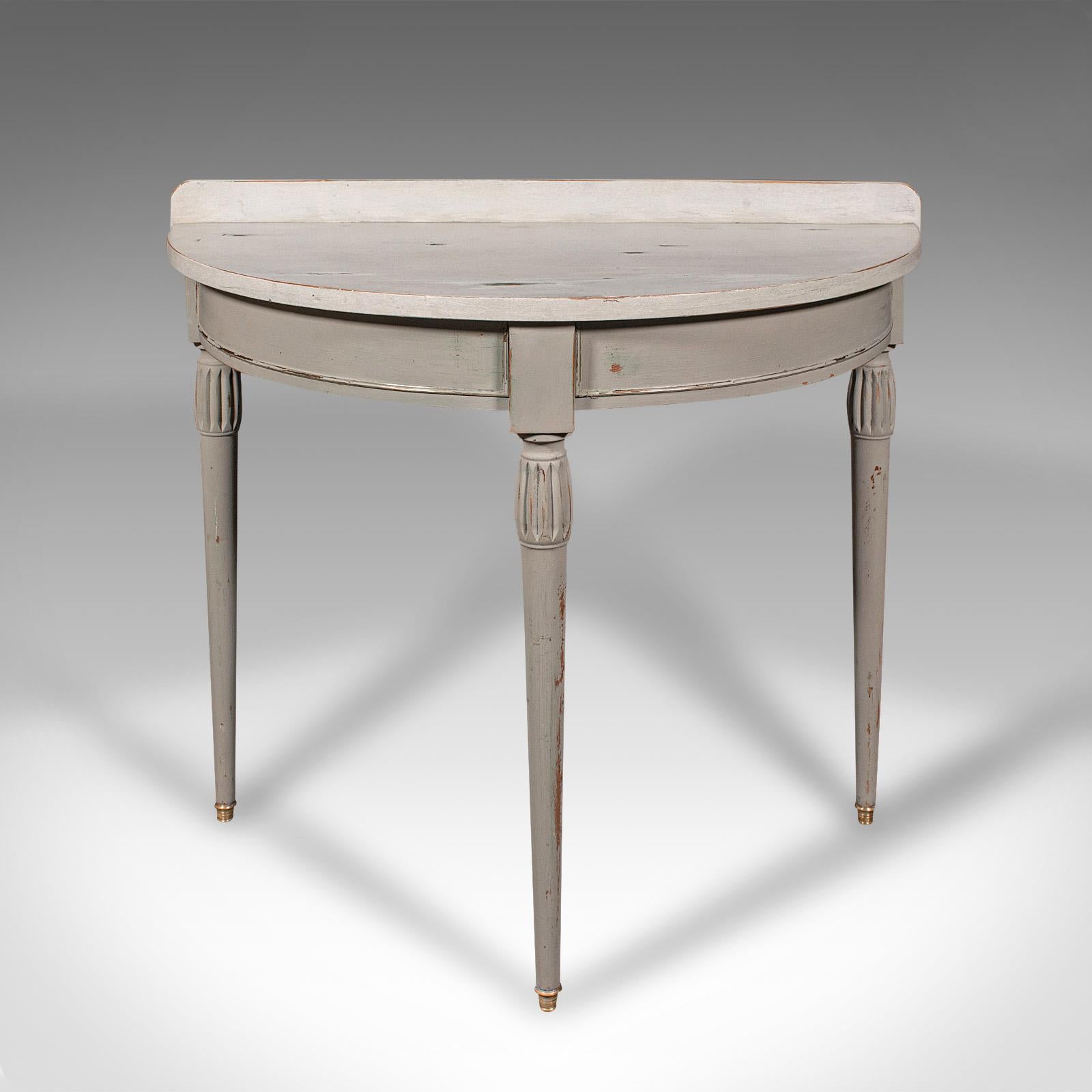 Antique Demi Lune Side Table, French, Painted, Occasional, End ...