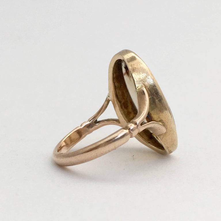 Antique Dendritic Tree Agate Gold Ring Edwardian Natural Moss Vintage ...