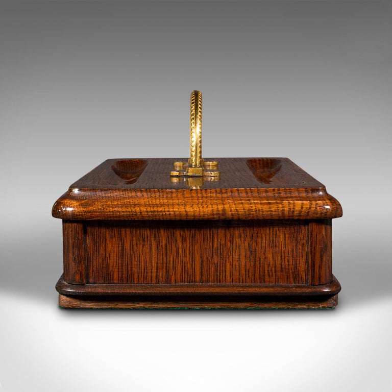 Antique Desk Tidy, English, Oak, Tabletop, Pen Tray, Document Drawer ...