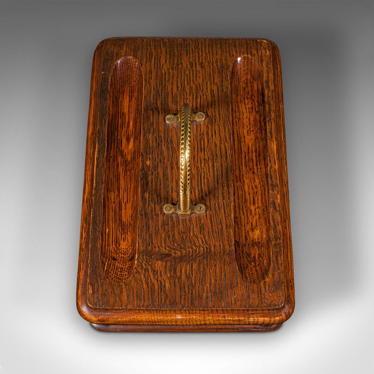 Antique Desk Tidy, English, Oak, Tabletop, Pen Tray, Document Drawer ...
